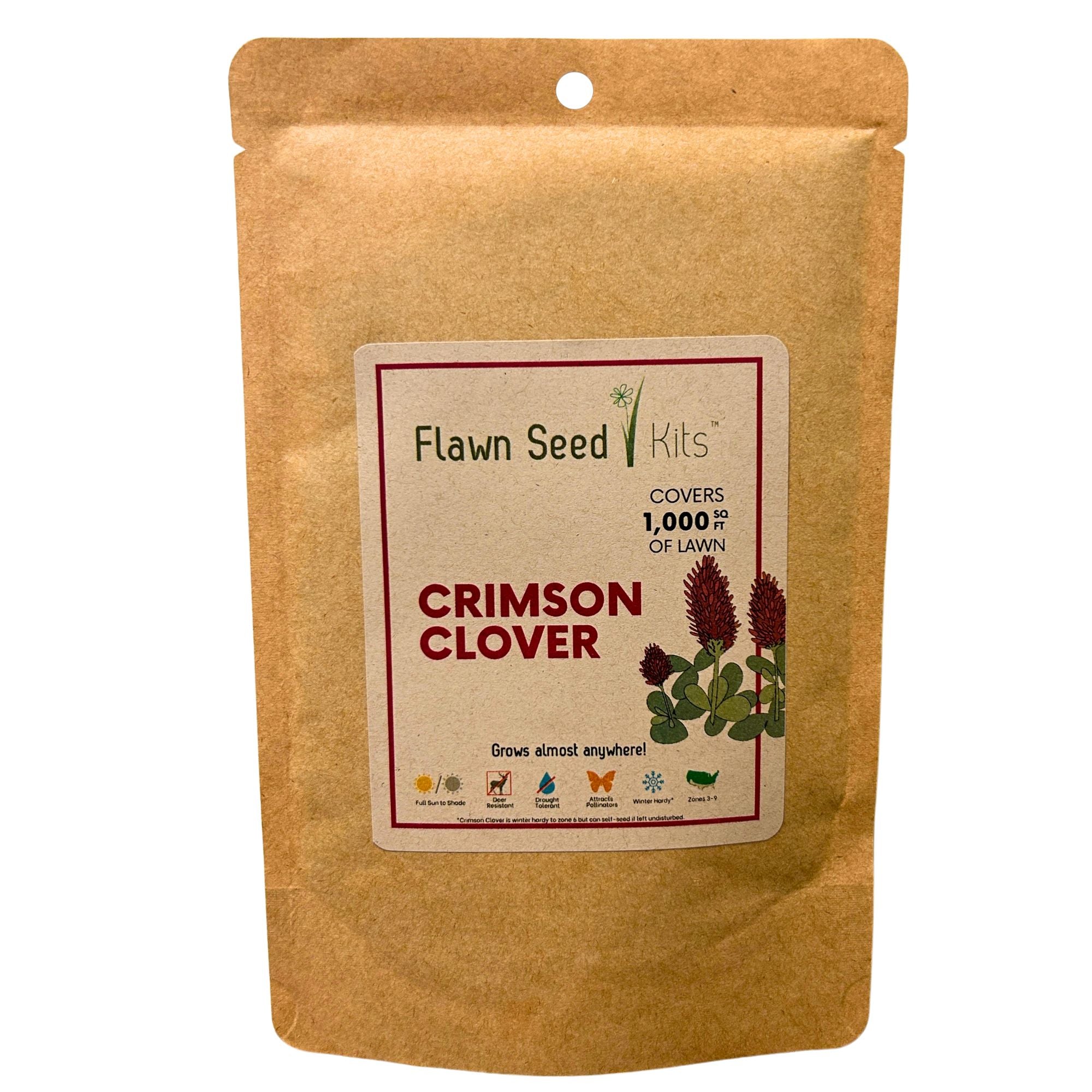 Flawn Seed Crimson Clover Flowering Lawn Seed - Kid, Pet, Pollinator ...