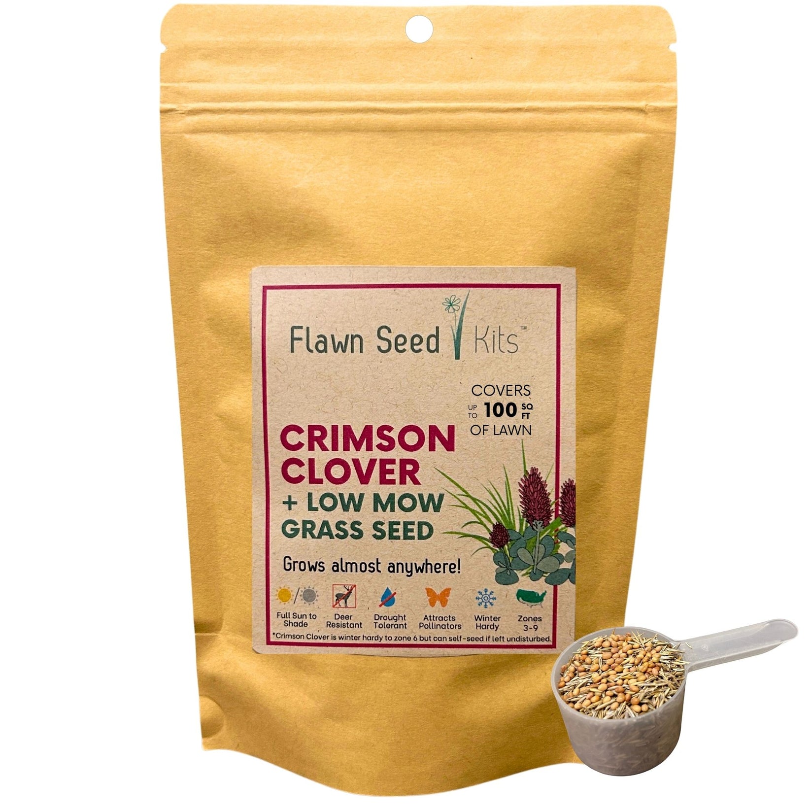 Flawn Seed Crimson Clover + Low Mow Grass Seed Kit - Kid, Pet ...