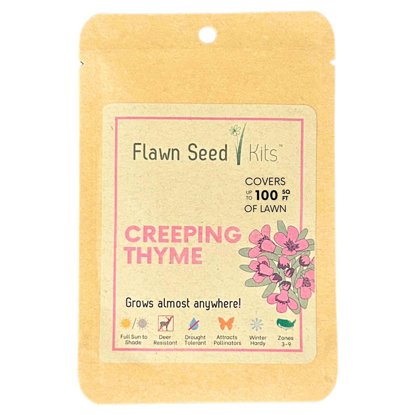 Flawn Seed Creeping Thyme Flowering Lawn Seed - Kid, Pet, Pollinator ...