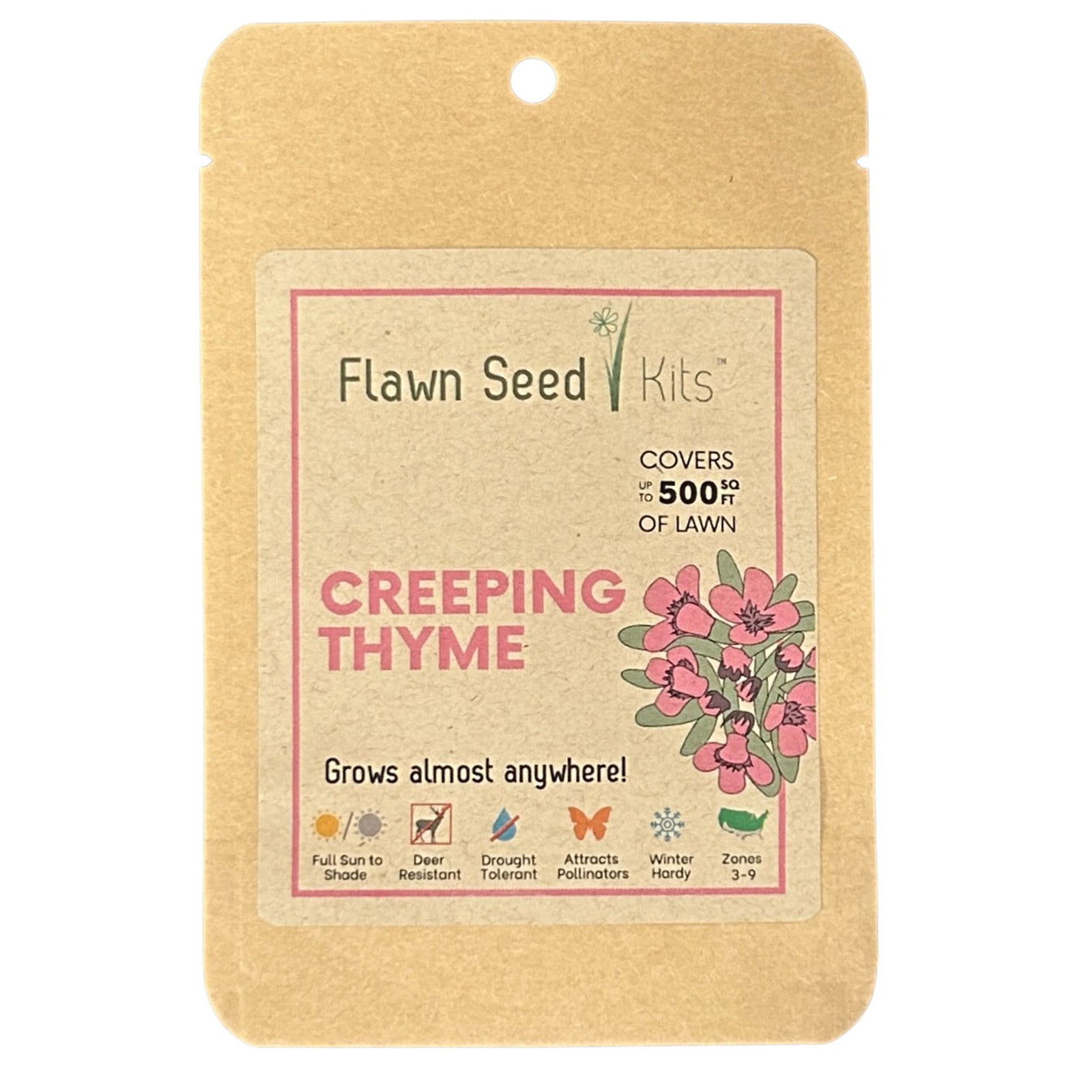 Flawn Seed Creeping Thyme Flowering Lawn Seed - Kid, Pet, Pollinator ...