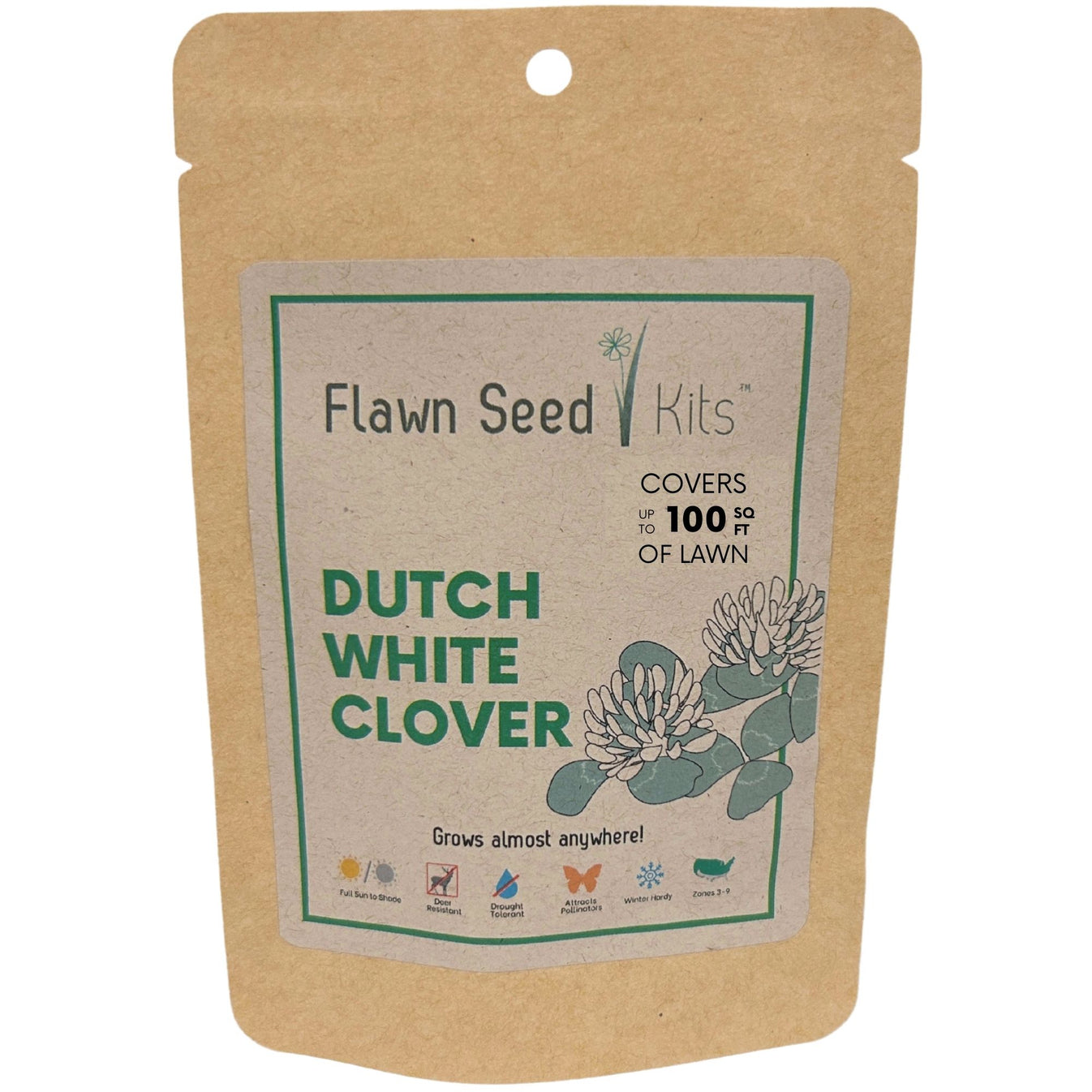 Flawn Seed Dutch White Clover Flowering Lawn Seed - Kid, Pet ...