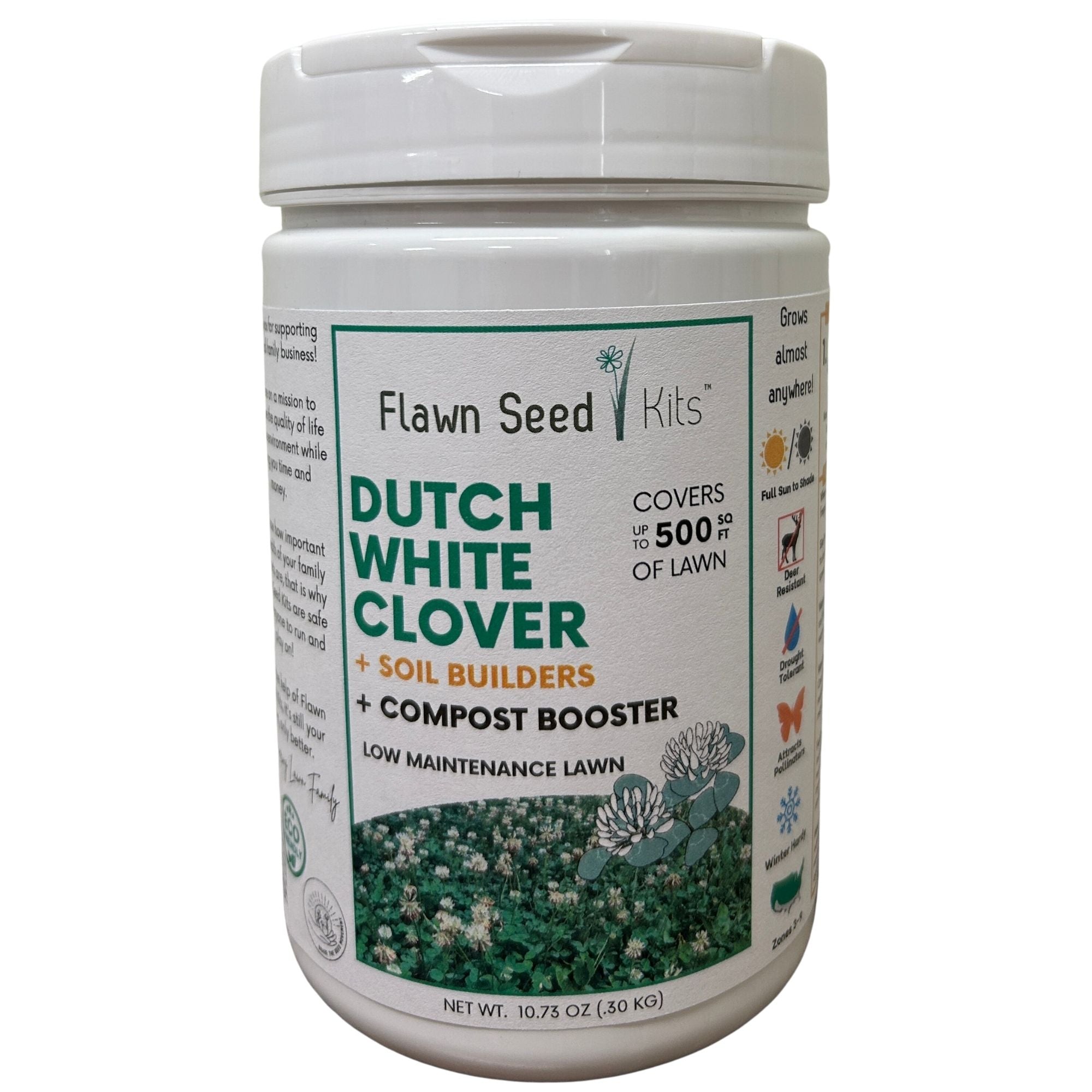 Dutch White Clover Easy Spread Shaker – Flawn Seed Kits
