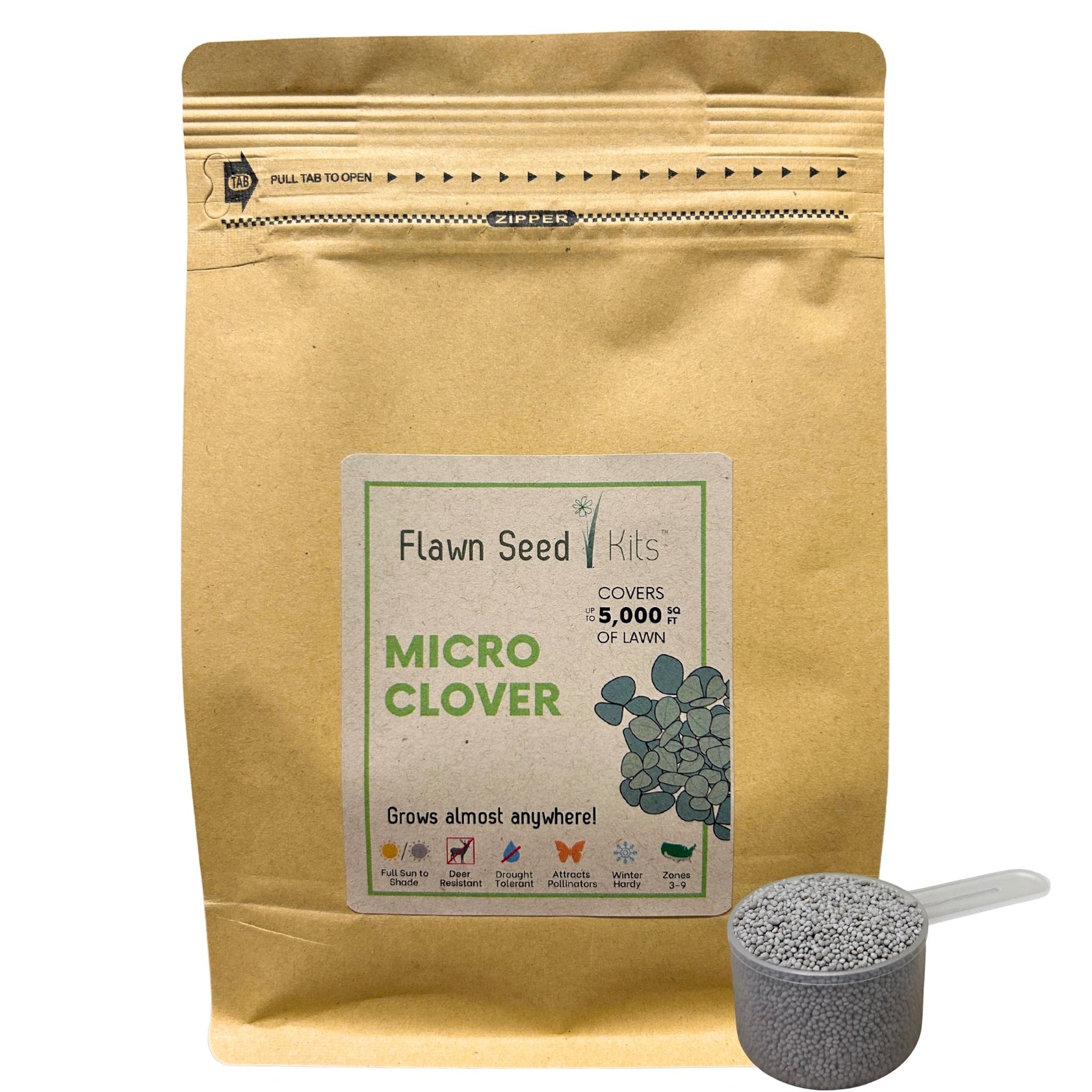 Flawn Seed Micro Clover Flowering Lawn Seed - Kid, Pet, Pollinator ...